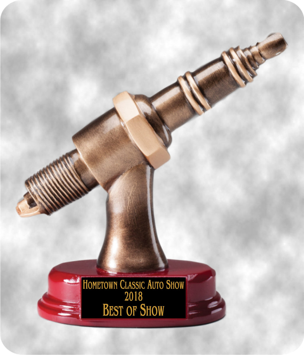 Bronze Spark Plug Resin Trophy Award – Custom Engraved (6 Inch) – Chrome 57